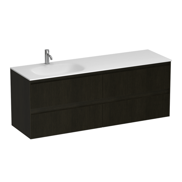 Strata Spio 1500 4 Drawer Vanity Left Basin - The Kitchen Hub