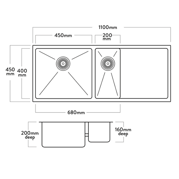Kitchen Sink - Mercer DV403-R - Sheffield - double sink and drainer ...