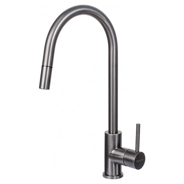Pull Out Kitchen Tap | Mercer Aurora Gooseneck Sink Mixer | Gunmetal ...