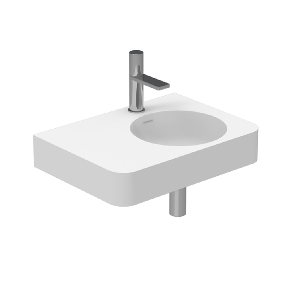 Cirque 550 Right Basin | Solid Surface Wall Hung Basin | Matte White ...