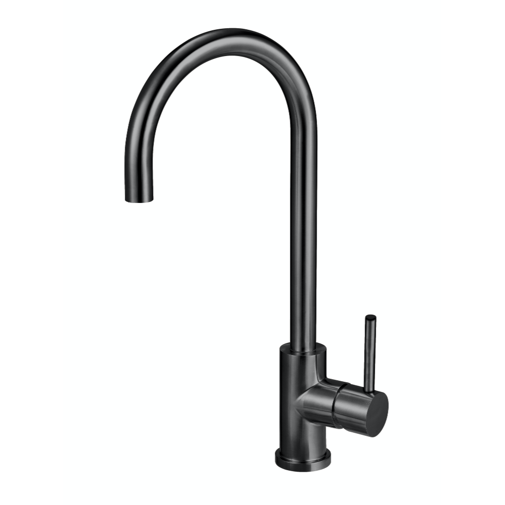 All Pressure Kitchen Tap | Mercer Aurora Gooseneck Mixer | Gunmetal ...