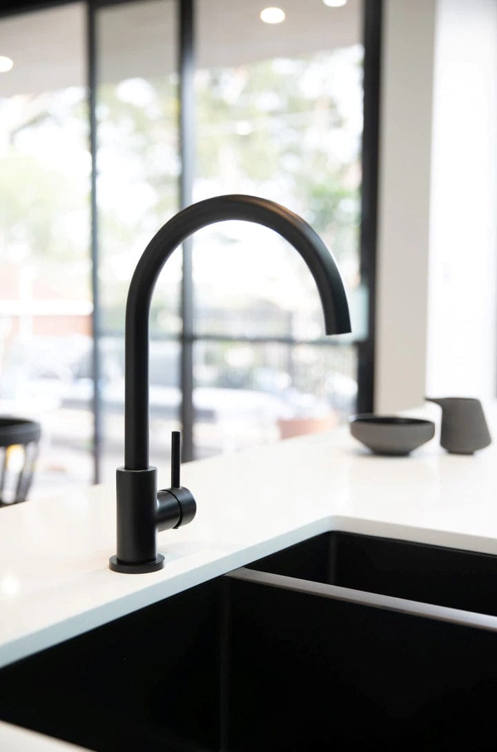 This round matte black kitchen mixer is a perfect blend of style and ...