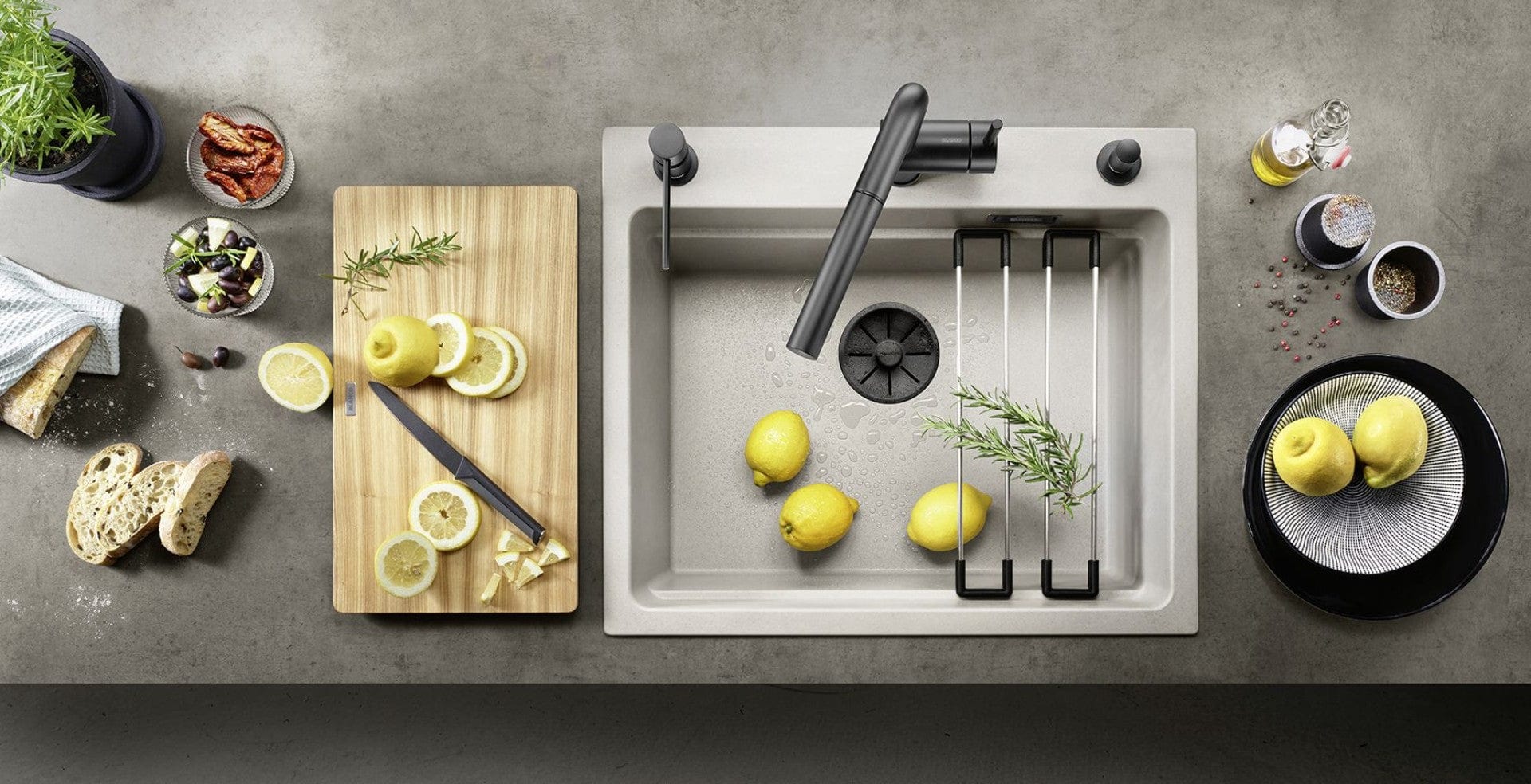 Blanco Single Bowl Basket Waste Kit | Matte Black - The Kitchen Hub