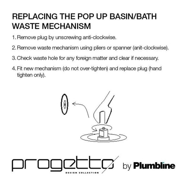 Basin Waste | Plumbline Pop Up Basin Waste 32mm | Brushed Gunmetal ...