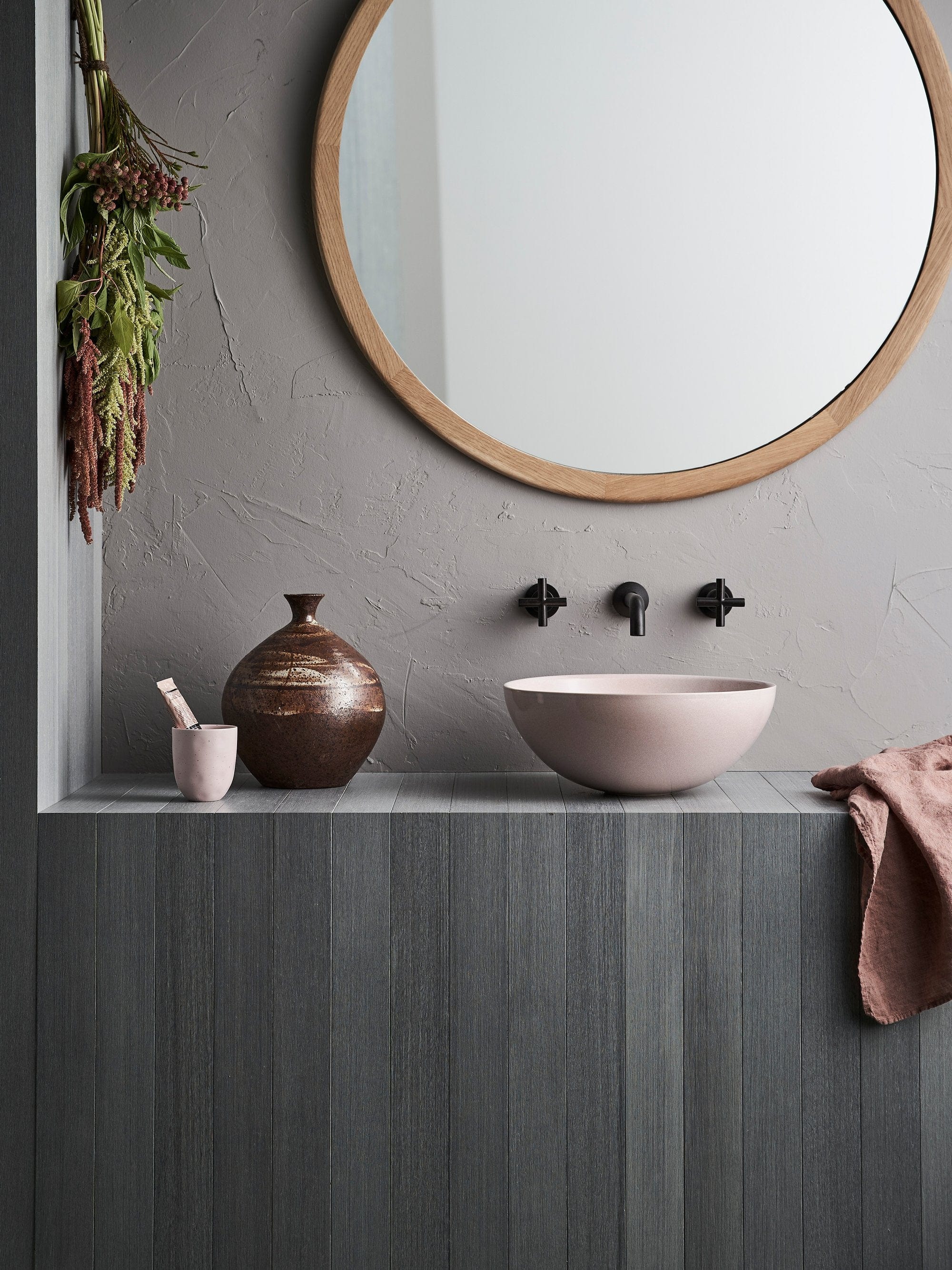 Robert Gordon Clay 340 Round Vessel Basin | Rose Quartz - The Kitchen Hub