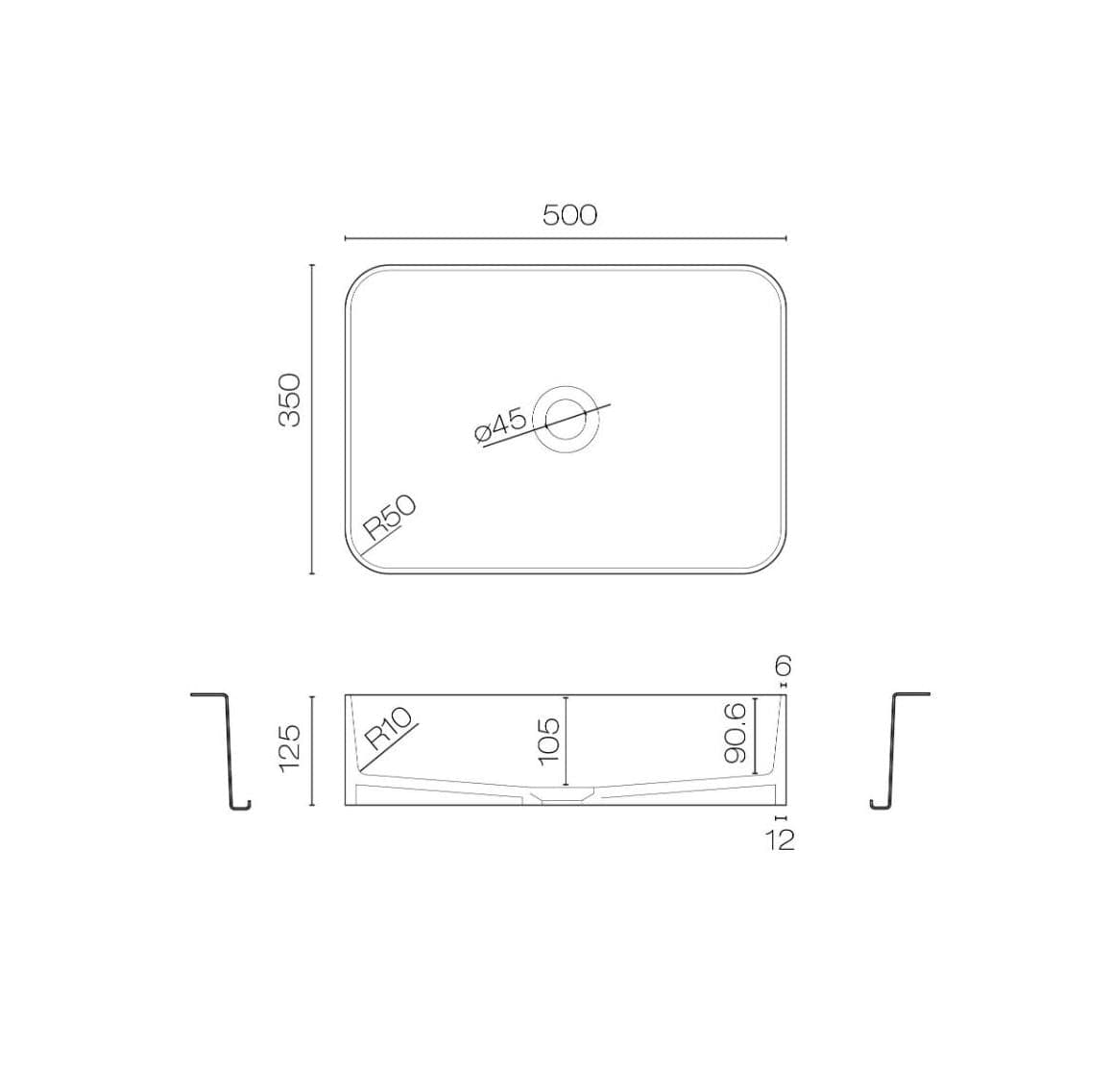 Basin | Bathroom Sink | Super-Thin Rectangle Undermount Basin - The ...